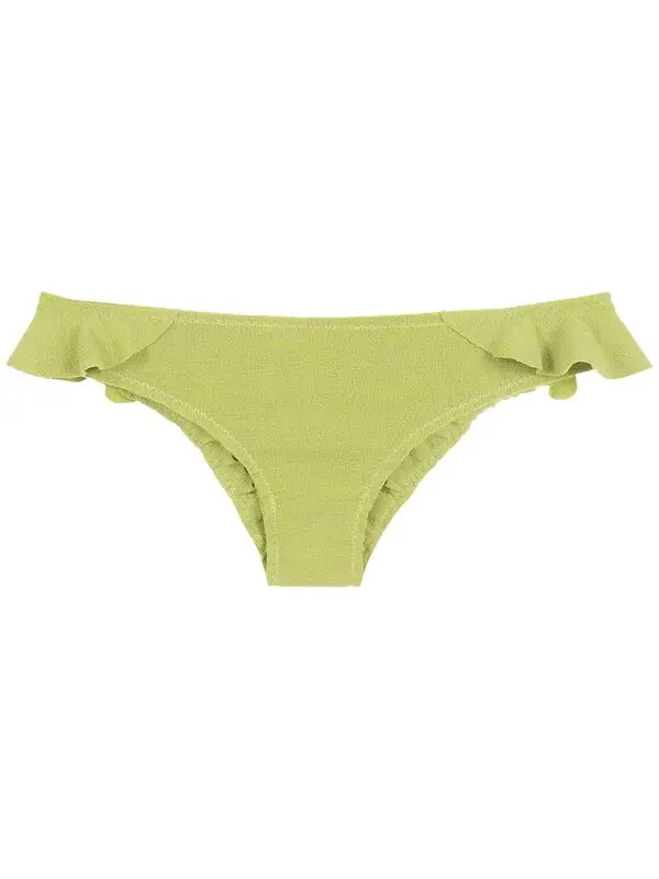 CLUBE BOSSA Ruffle-trimmed Bikini Bottom - Green