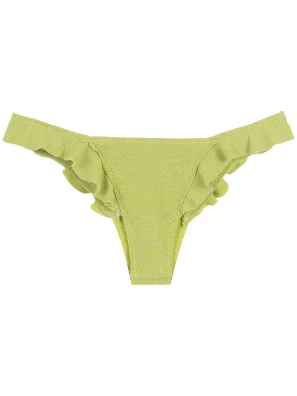 CLUBE BOSSA Ruffle-trimmed Bikini Bottom - Green