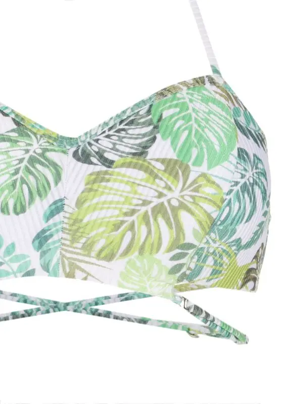 AMIR SLAMA Palm Leaf Print Bikini