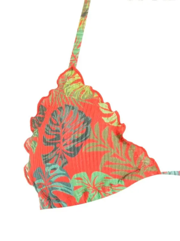AMIR SLAMA Palm Leaf Print Bikini - Red