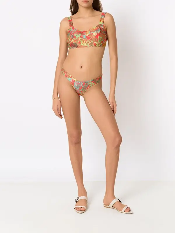 AMIR SLAMA Palm Leaf Print Bikini
