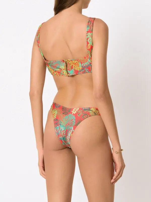 AMIR SLAMA Palm Leaf Print Bikini