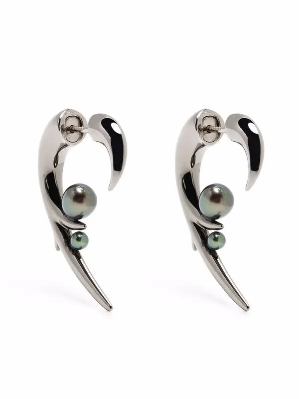 SHAUN LEANE Hook Pearl Earrings - Black