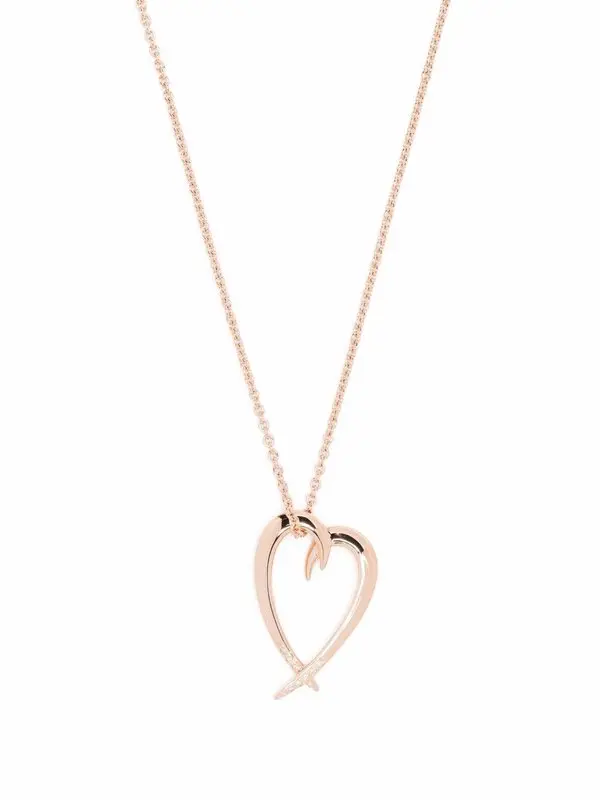 SHAUN LEANE Hook Diamond Heart Pendant Necklace - Pink