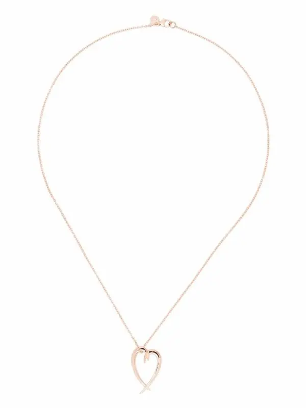 SHAUN LEANE Hook Diamond Heart Pendant Necklace