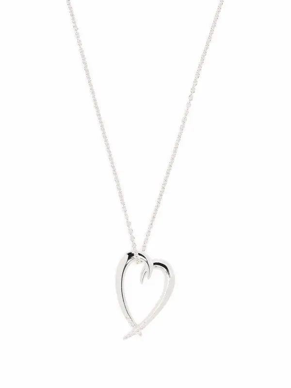 SHAUN LEANE Hook Heart Diamond Pendant Necklace - Silver