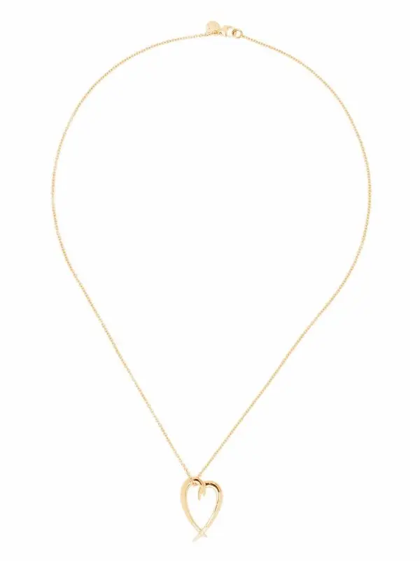 SHAUN LEANE Hook Heart Diamond Pendant Necklace - Gold