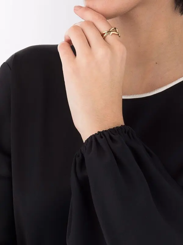SHAUN LEANE Rose Thorn Wide Band Ring - Gold
