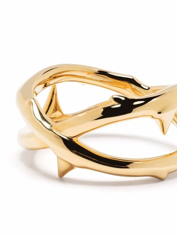SHAUN LEANE Rose Thorn Wide Band Ring - Gold