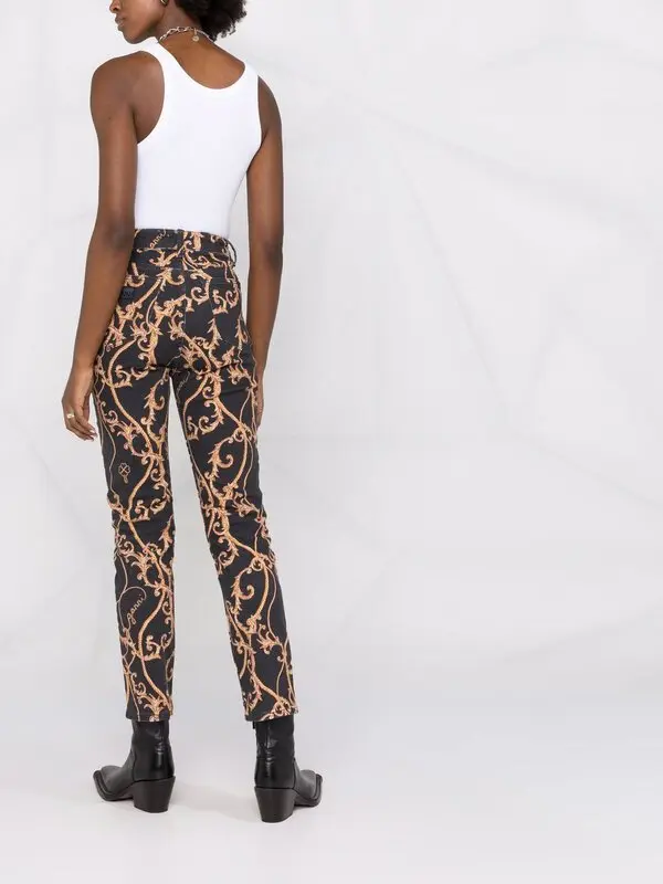 GANNI Baroque-print High-waist Jeans
