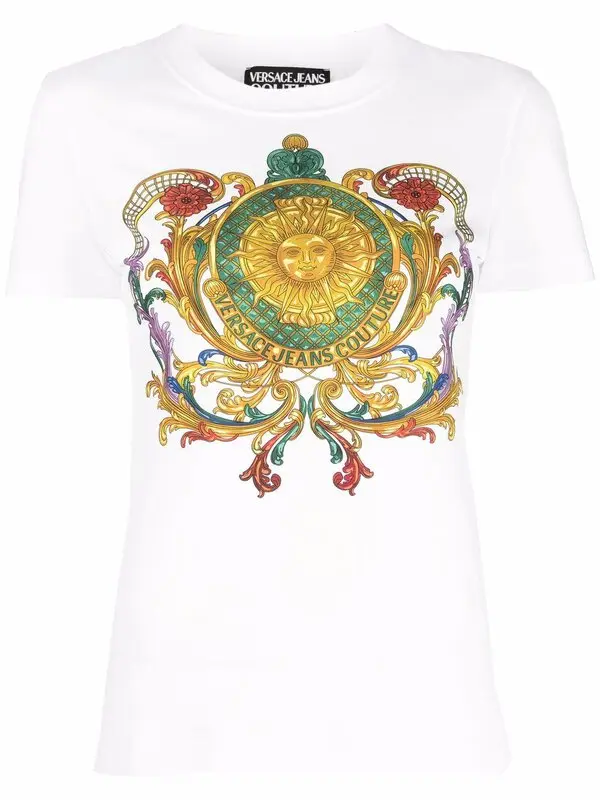 Versace Baroque-print T-shirt - White