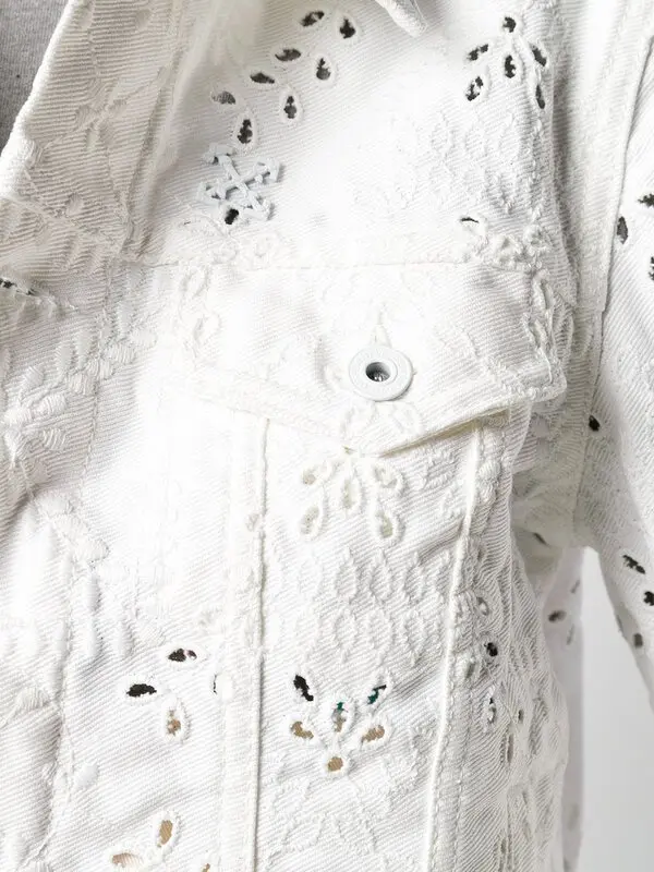 Off-White Broderie Anglaise Denim Jacket