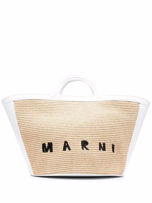 Marni Tropicalia Logo-embroidered Tote