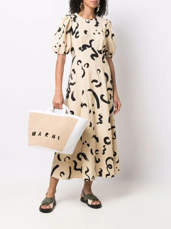 Marni Tropicalia Logo-embroidered Tote
