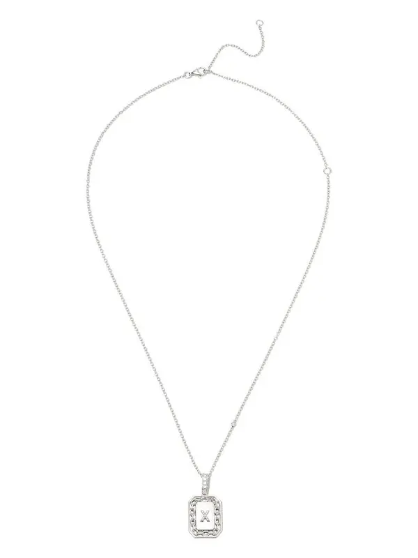 Shay 18k White Gold X-initial Diamond Pendant Necklace