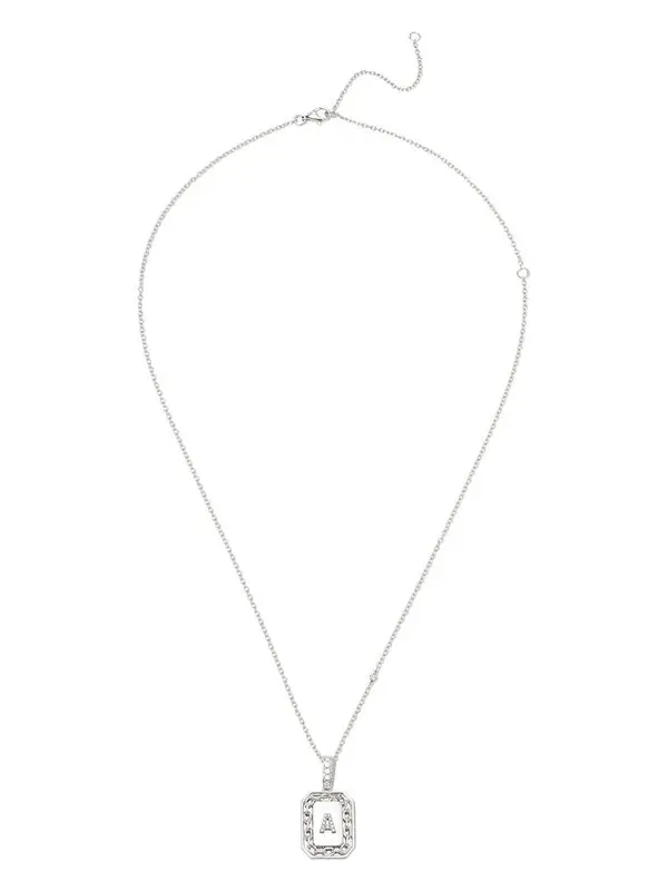 Shay 18k White Gold Diamond A-initial Necklace