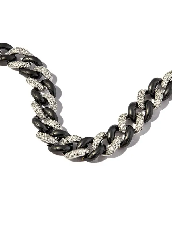 Shay 18k Gold Curb-chain Diamond Bracelet - Black