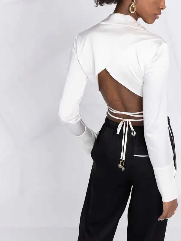 Patrizia Pepe Cropped Wraparound Shirt