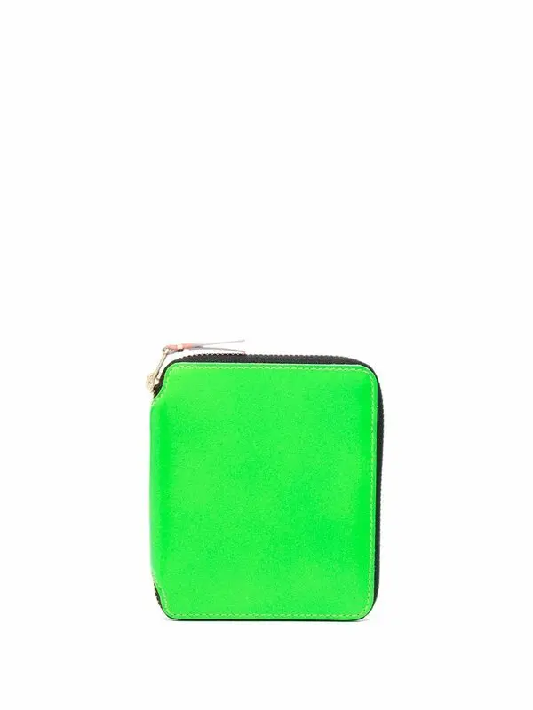 Comme Des Garçons Panelled Zip-up Wallet - Green