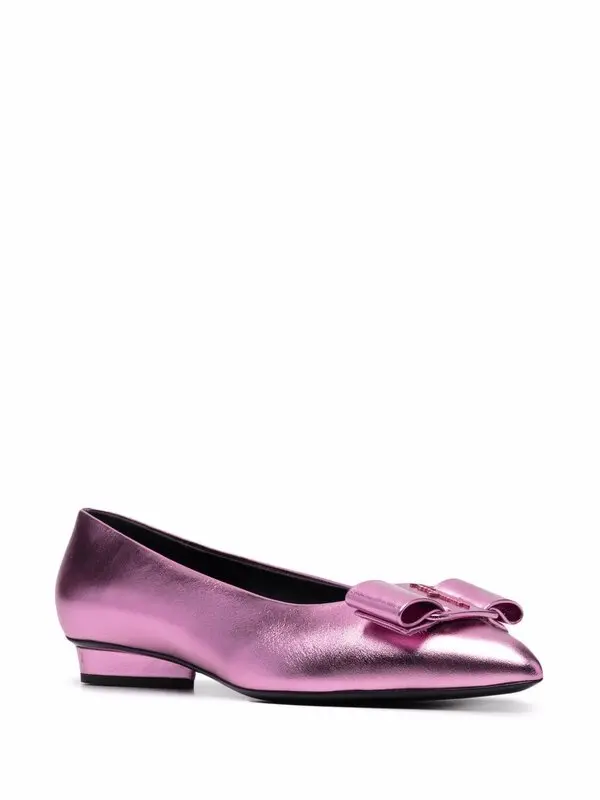 FERRAGAMO Viva Bow-detail Ballerina Shoes - Pink