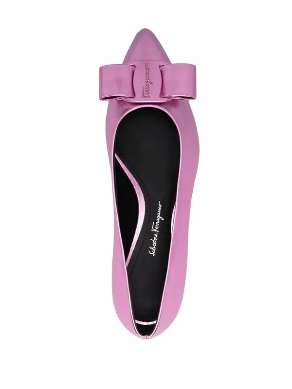 FERRAGAMO Viva Bow-detail Ballerina Shoes - Pink