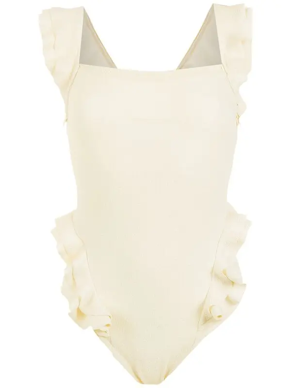 CLUBE BOSSA Barbette Frill Swimsuit - White