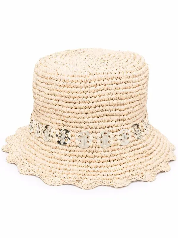 Rabanne Embellished Sun Hat - Neutrals