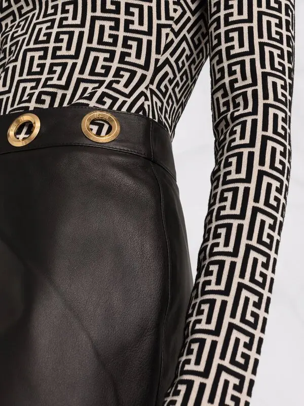 Etro Eyelet-detail Leather Mini Skirt