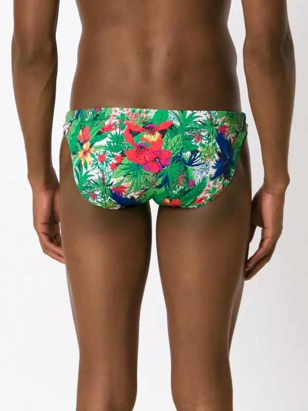 AMIR SLAMA Floral Print Swim Trunks