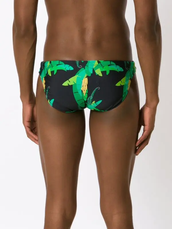 AMIR SLAMA Leaf-print Swimming Trunks
