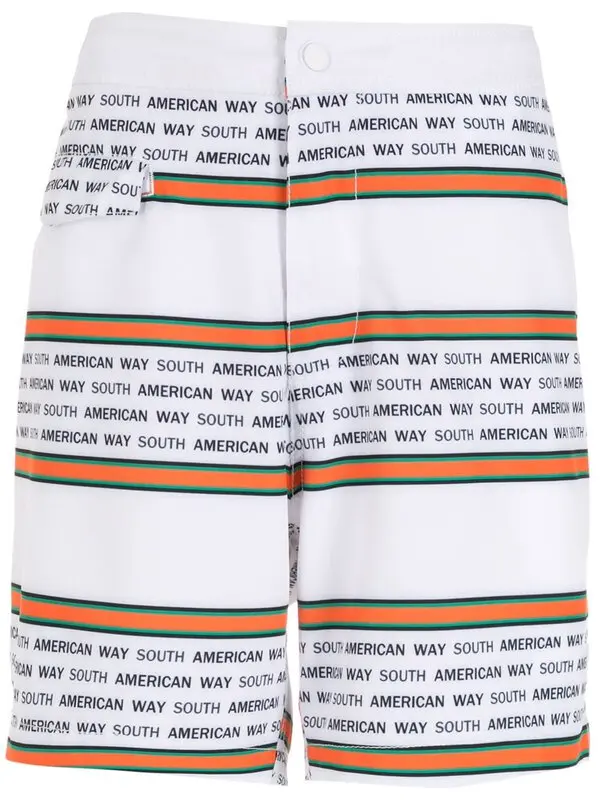 AMIR SLAMA Striped Swim Shorts - White