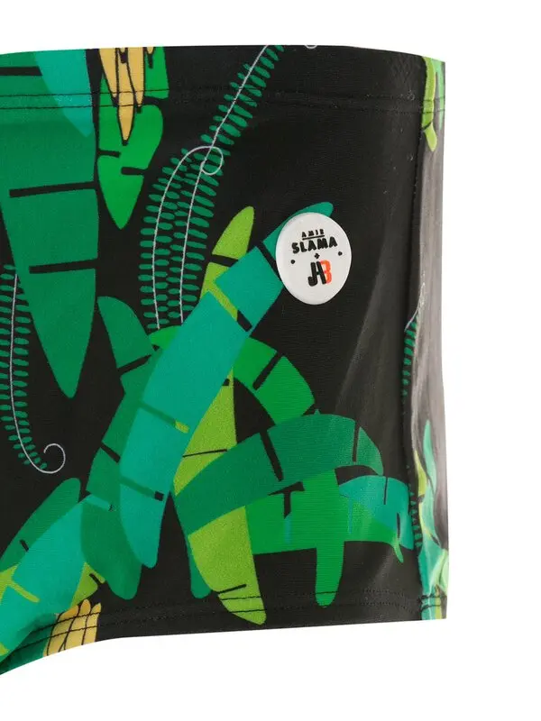 AMIR SLAMA Leaf-print Swimming Trunks