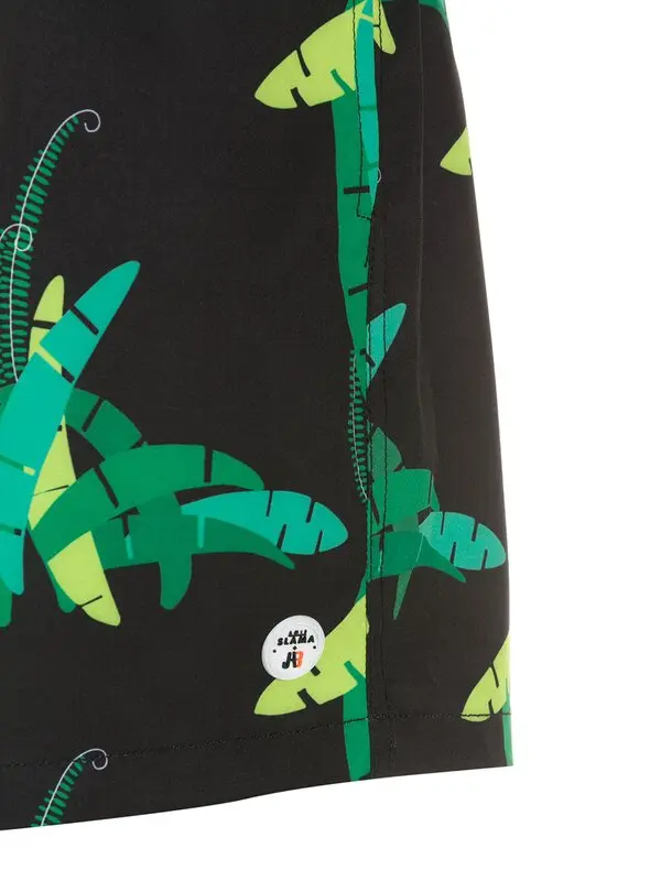 AMIR SLAMA Leaf-print Swim Shorts