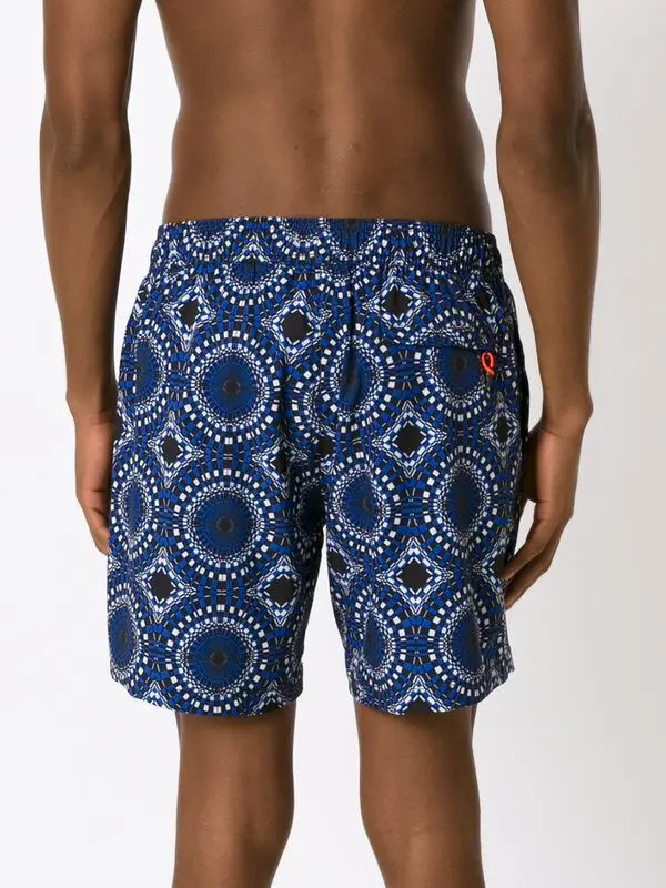 AMIR SLAMA Abstract-print Drawstring Swim Shorts