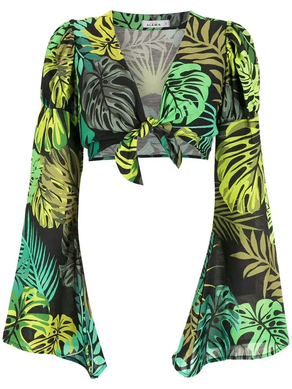 AMIR SLAMA Tropical Print Blouse
