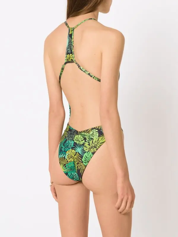 AMIR SLAMA Tropical Print One-piece Swimsuit