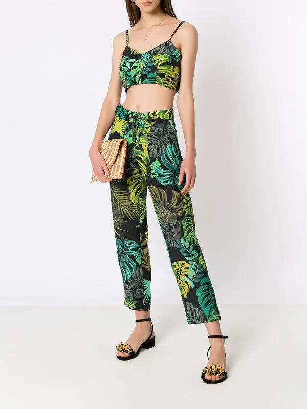AMIR SLAMA Tropical Print Trousers