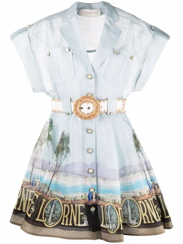 sachin and babi light blue dress Zimmermann Postcard Embroidered Mini Dress (For Hire) – EKOLUV