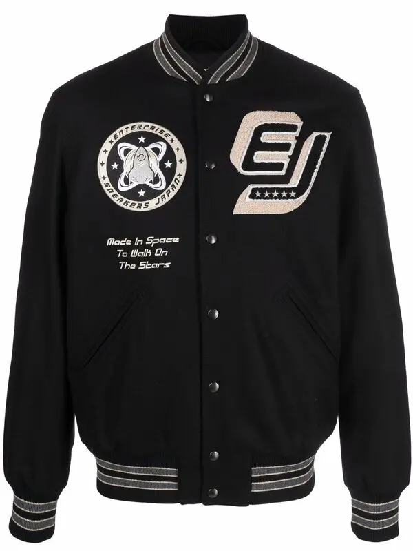 ENTERPRISE JAPAN Varsity Patch-detail Bomber Jacket