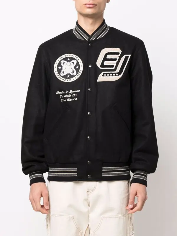 ENTERPRISE JAPAN Varsity Patch-detail Bomber Jacket