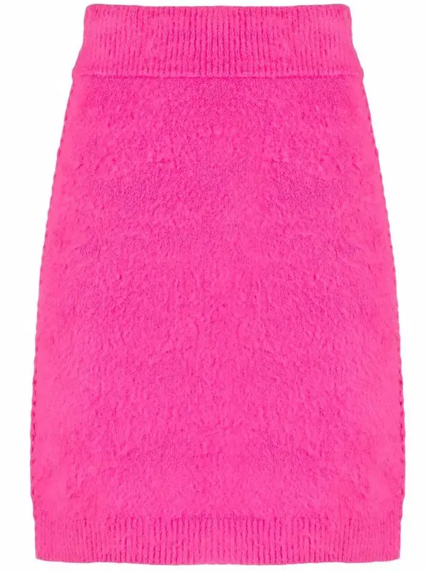 Helmut Lang Textured Knit Pencil Skirt - Pink