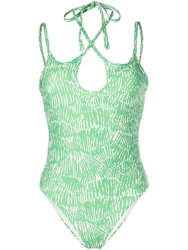 Simkhai Alayna Teardrop One-piece Swimsuit - Green