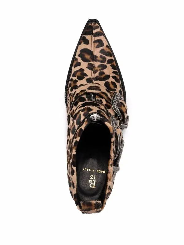 R13 Leopard-print Cowboy Boots