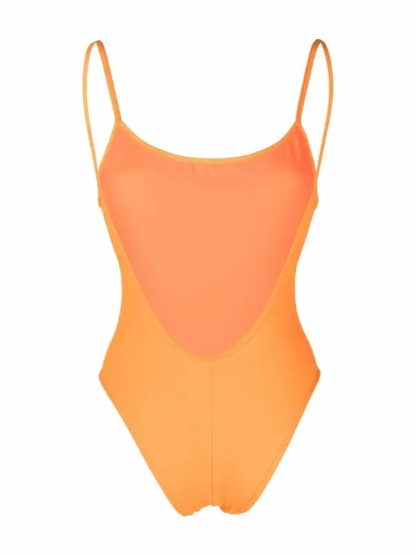 MANOKHI Scoop-neck Backless Swimsuit - Orange