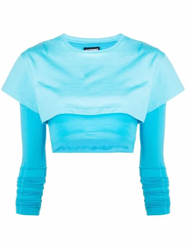 Jacquemus Layered Cropped T-shirt - Blue