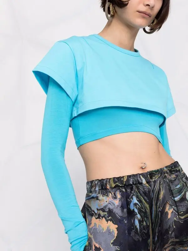 Jacquemus Layered Cropped T-shirt - Blue