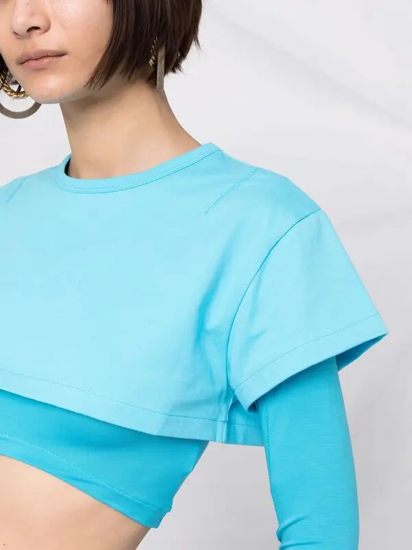 Jacquemus Layered Cropped T-shirt - Blue