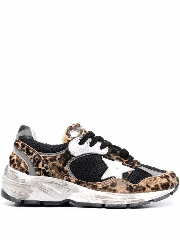 GOLDEN GOOSE Running Sole Leopard-patterned Sneakers - Brown