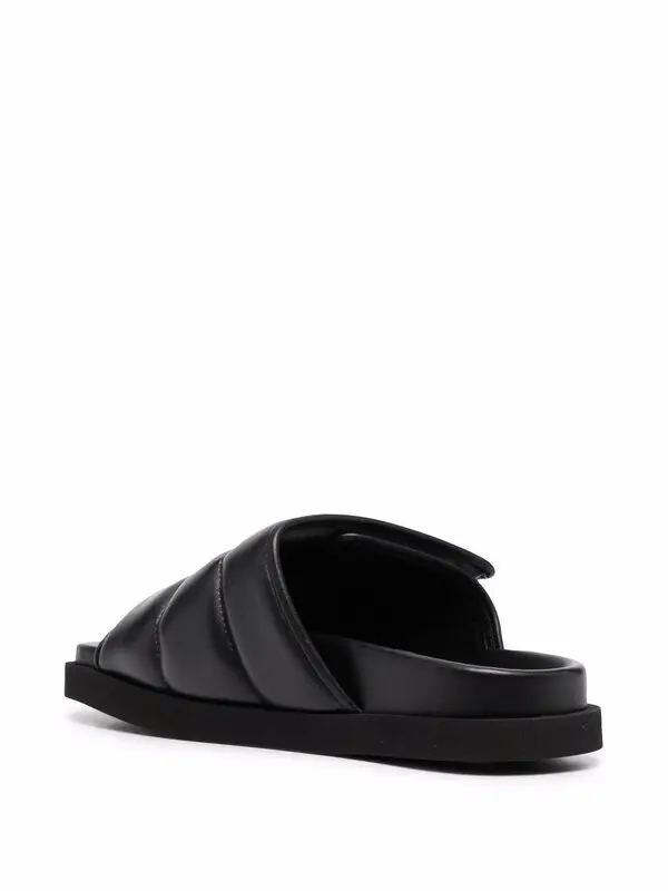 GIABORGHINI Padded Strap Slides - Black