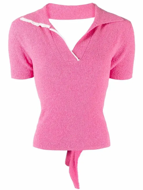 Jacquemus Open-back Knitted Polo Top